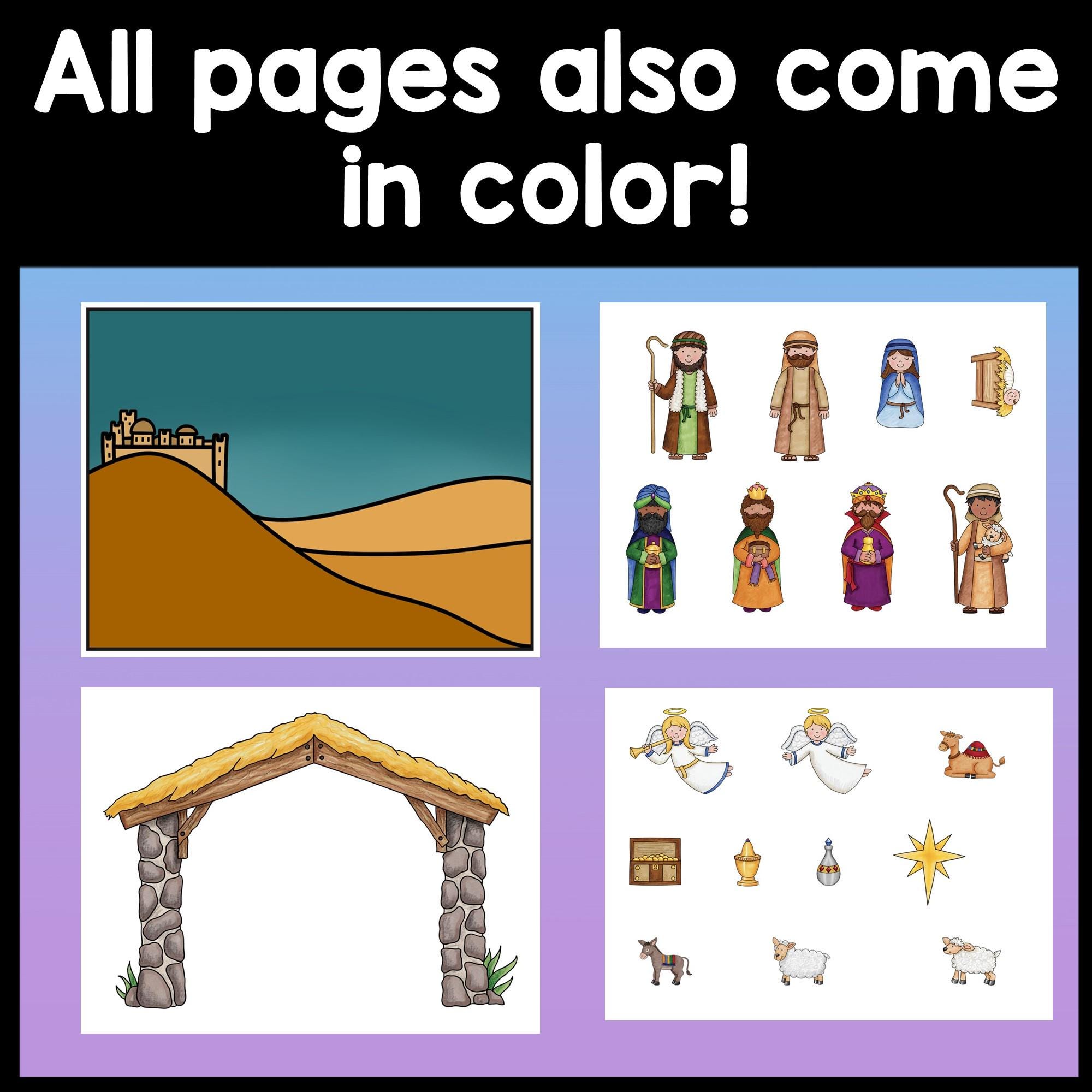 Nativity Craft for Kids easy and No Prep Craft in Color and Black and ...