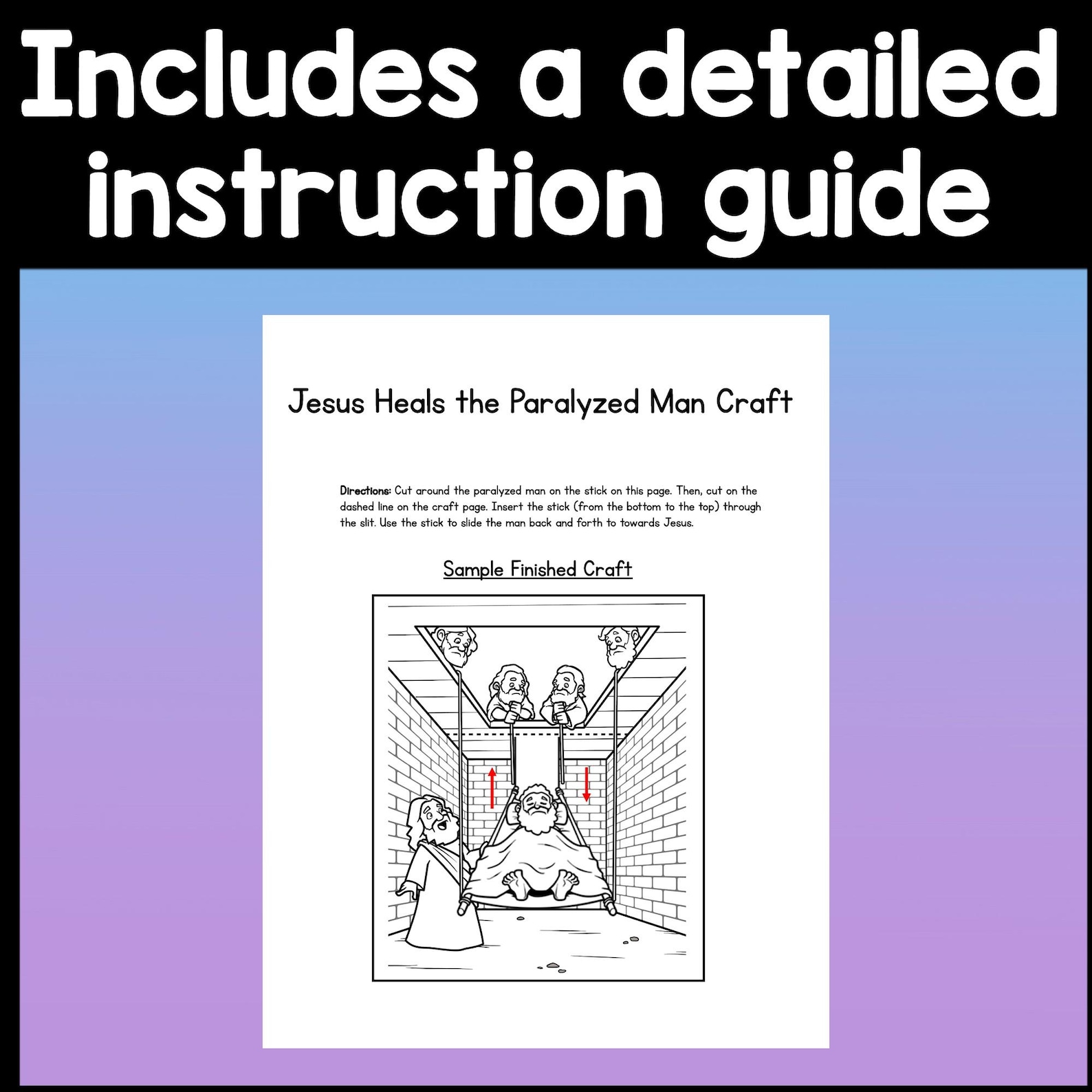 Jesus Heals the Paralyzed Man Craft {color and B/W} Sunday School ...