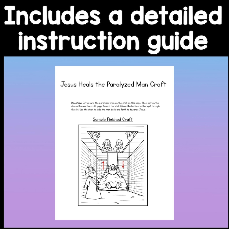 Jesus Heals the Paralyzed Man Craft {color and B/W} Sunday School ...