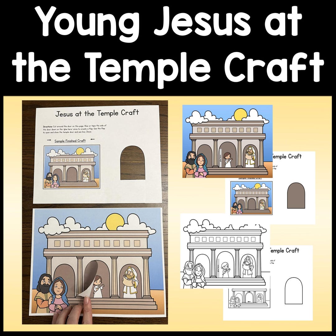 Young Jesus in the Temple Craft {color and B/W!} Sunday School Craft ...