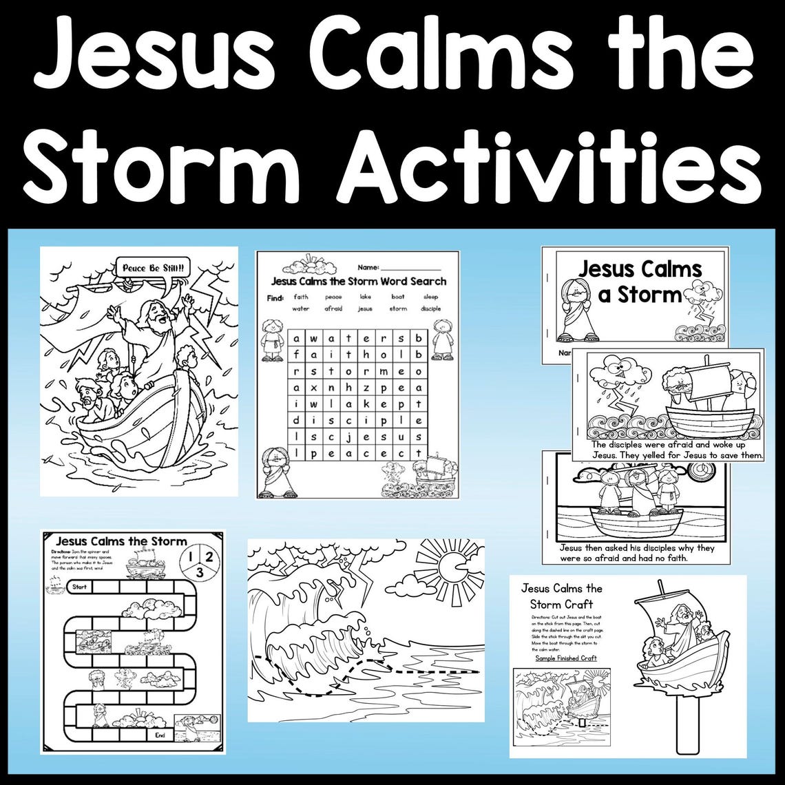 Jesus Calms the Storm Activities {craft, Coloring Page, Storybook ...