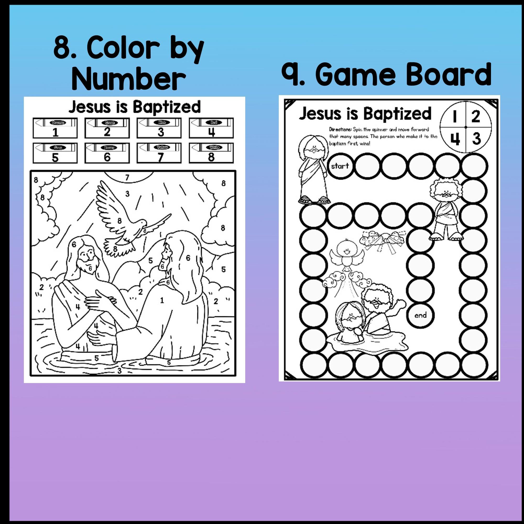 The Baptism of Jesus {10 Activities!} Worship Coloring Pages | Sunday ...