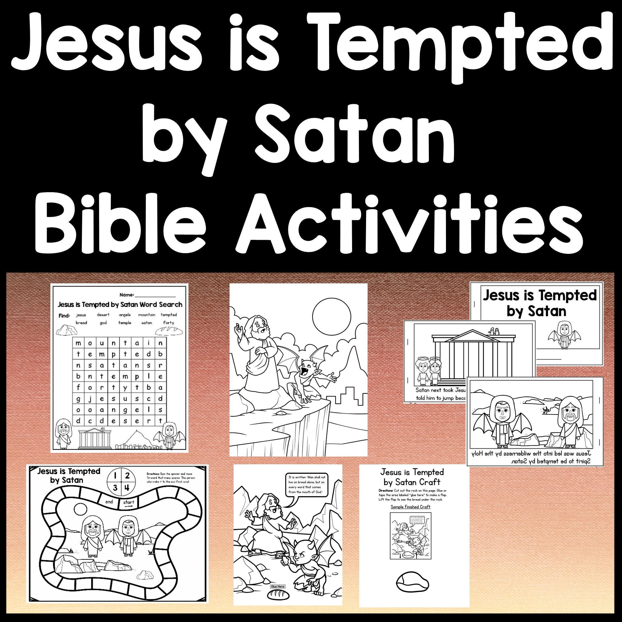 Jesus is Tempted by Satan Activities! {craft, Coloring Page, Story Book ...