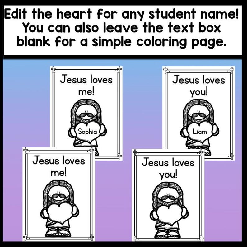 Jesus Loves Me Coloring Page {christian Valentine's Day} | Sunday ...