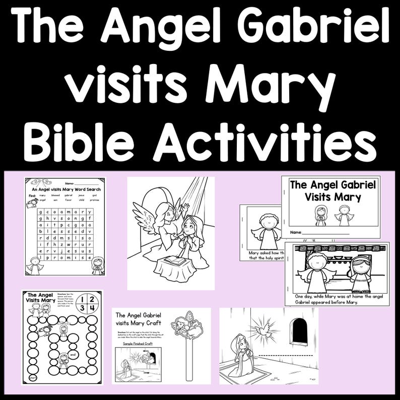 The Angel Gabriel Visits Mary Activities {craft, Coloring Page, Story ...