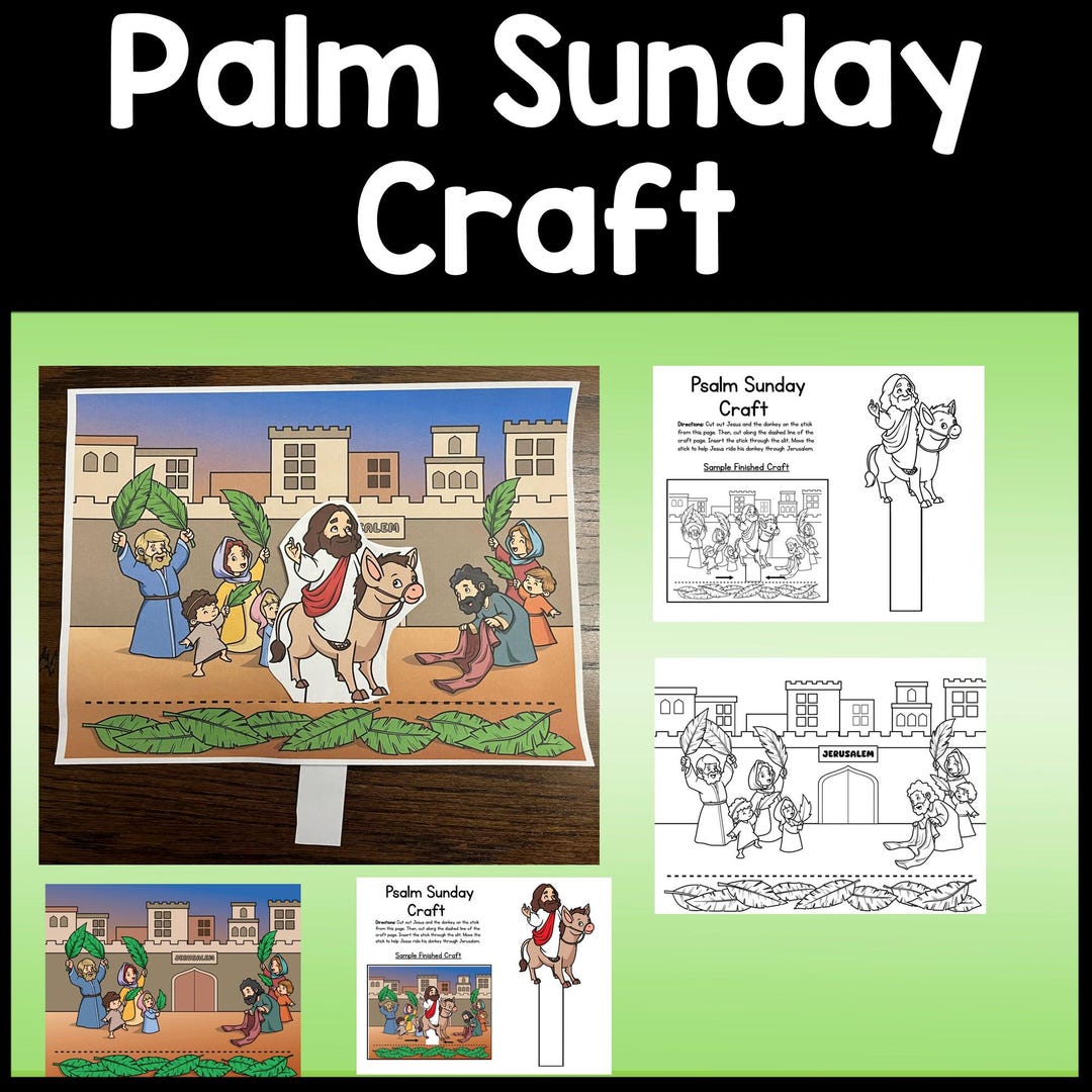 Palm Sunday Craft {color and B/W} Sunday School Craft | Palm Sunday ...