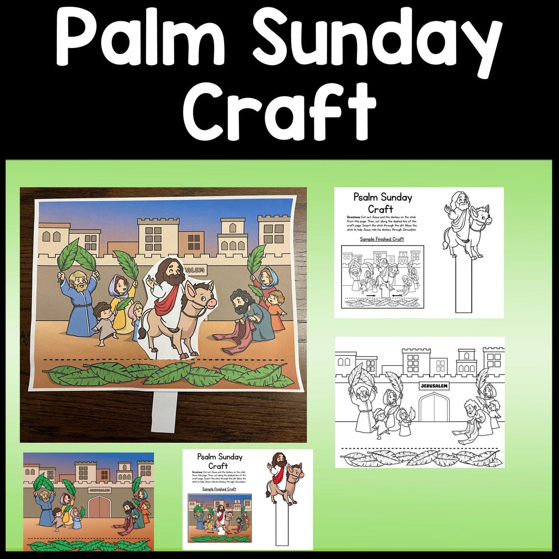 Palm Sunday Craft {color and B/W} Sunday School Craft | Palm Sunday ...