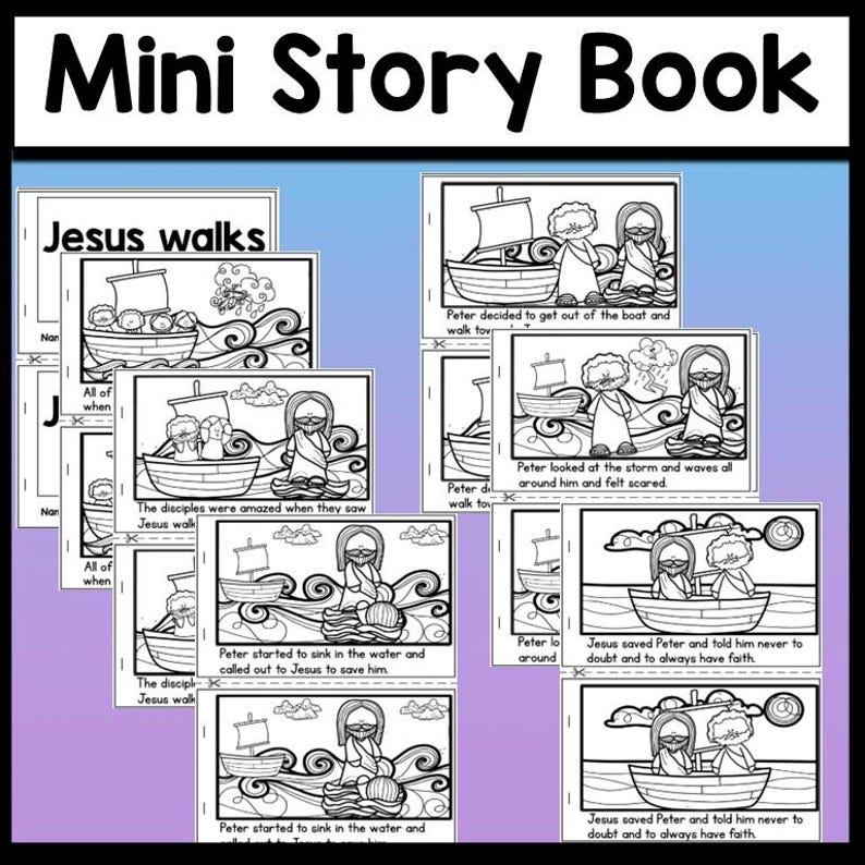 Jesus Walks on Water Activities {craft, Coloring Page} Jesus Miracles ...