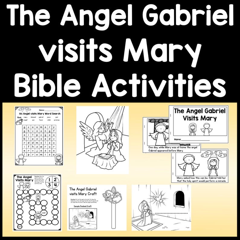The Angel Gabriel Visits Mary Activities {craft, Coloring Page, Story ...