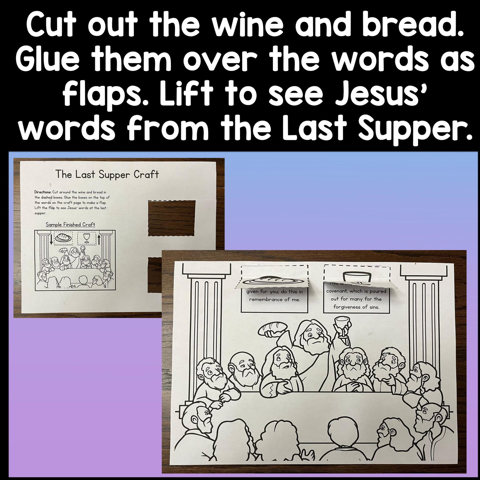 The Last Supper Craft for Kids {color and B/W} Sunday School Lesson ...