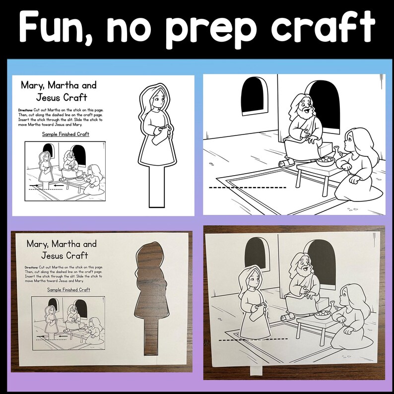 Mary and Martha With Jesus Activities {craft, Coloring Page!} Sunday ...