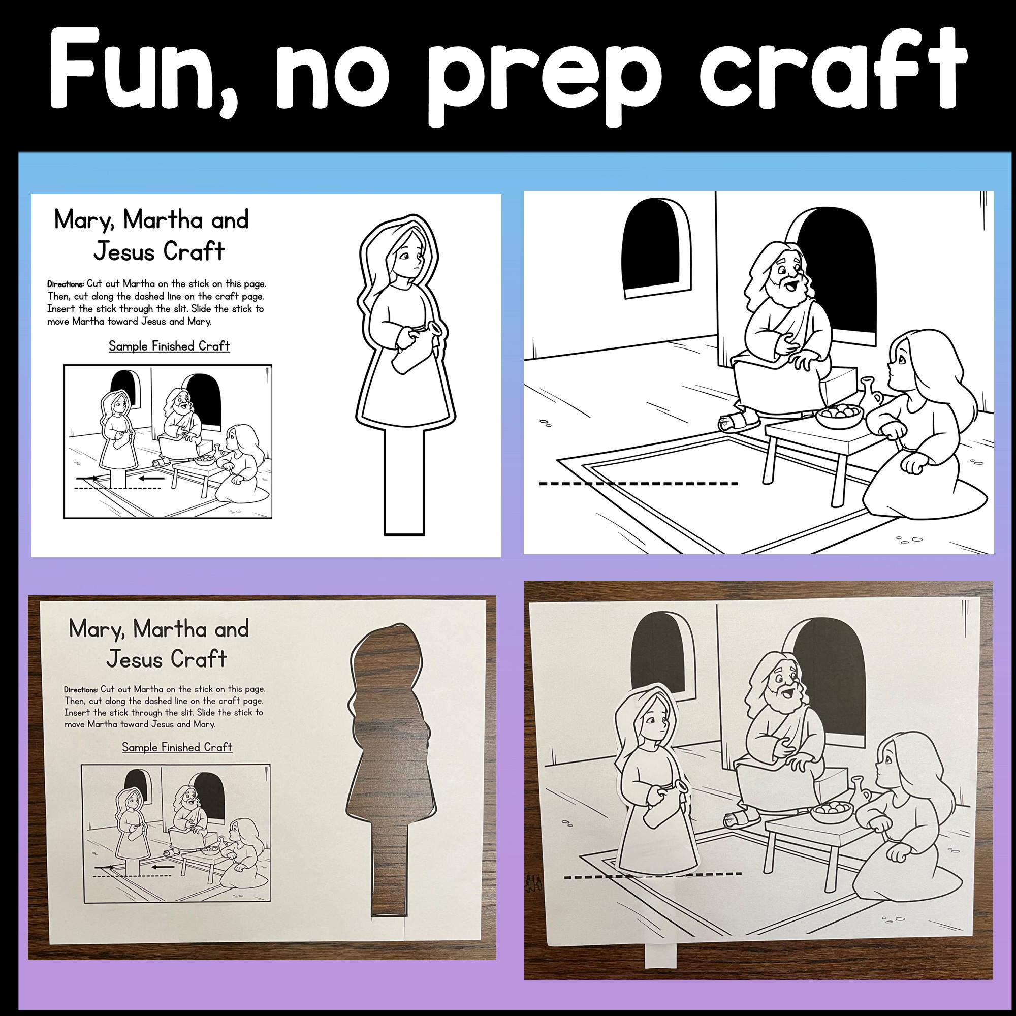Mary and Martha With Jesus Activities {craft, Coloring Page!} Sunday ...