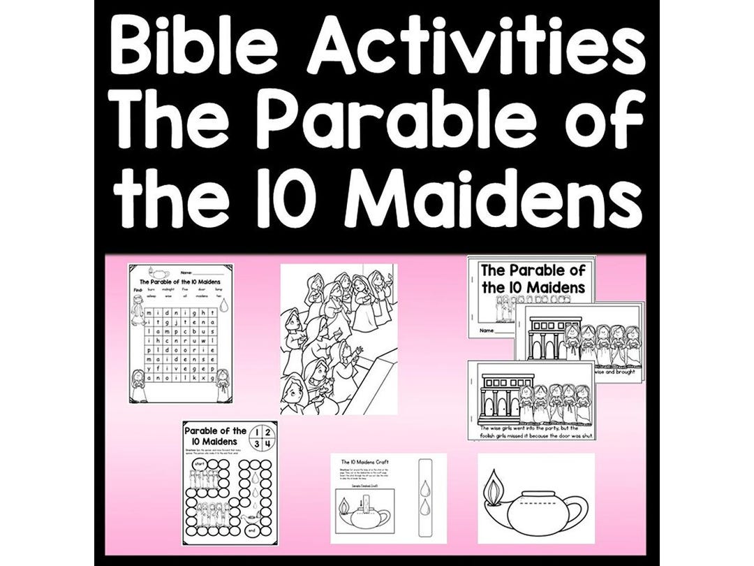 The Parable of the 10 Maidens or Virgins Activities! {craft, Coloring ...