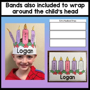 Advent Wreath Crowns With Candles Craft -editable! {6 Designs in Color ...