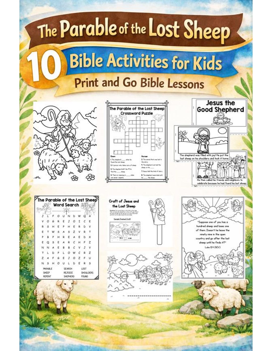 The Parable of the Lost Sheep Activities {printables, Craft, Coloring ...