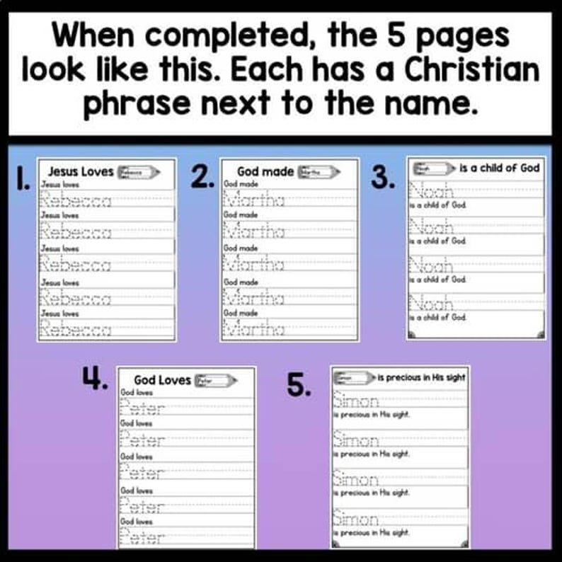 Christian Name Tracing {5 Different Editable Pages!} {religious Name ...