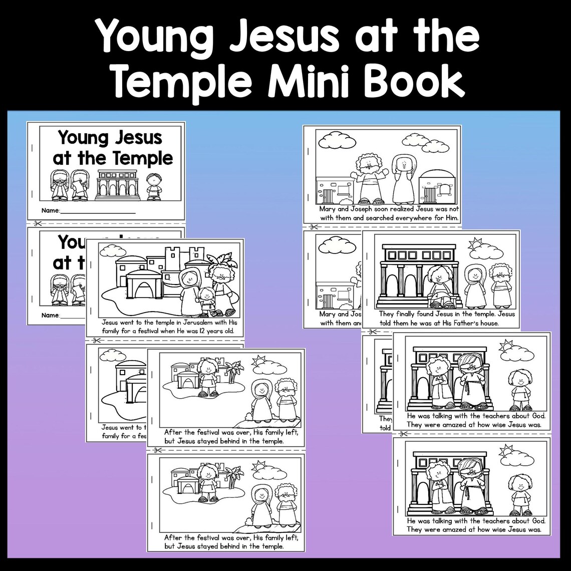 Young Jesus at the Temple Activities! {craft, Coloring Page, Story Book ...