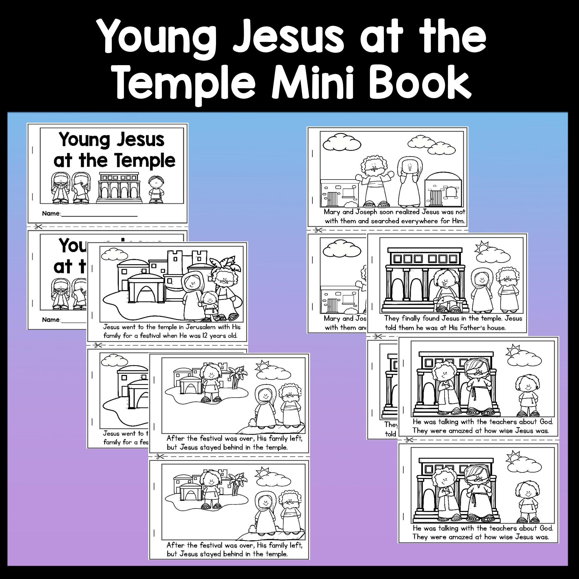 Young Jesus at the Temple Activities! {craft, Coloring Page, Story Book ...