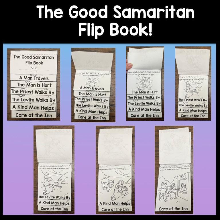The Parable of the Good Samaritan Flip Book Craft | Bible Story ...