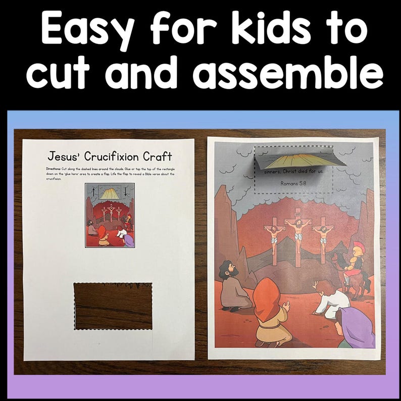 Jesus is Crucified Craft {color and B/W} | Jesus Crucifixion Craft ...