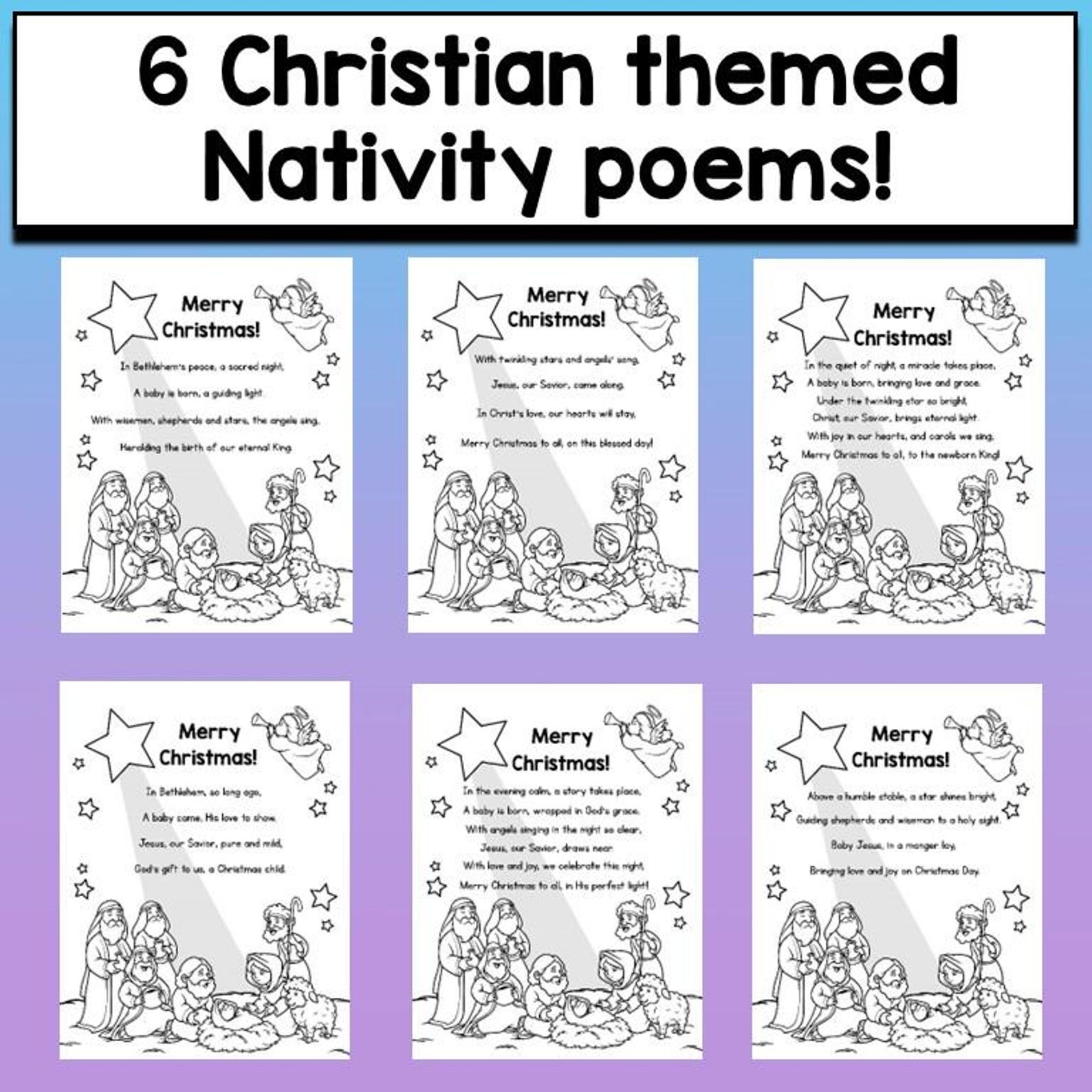 Nativity Poems for Kids {6 Easy to Read Poems in Color and B/W ...