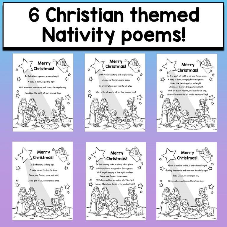 Nativity Poems for Kids {6 Easy to Read Poems in Color and B/W ...