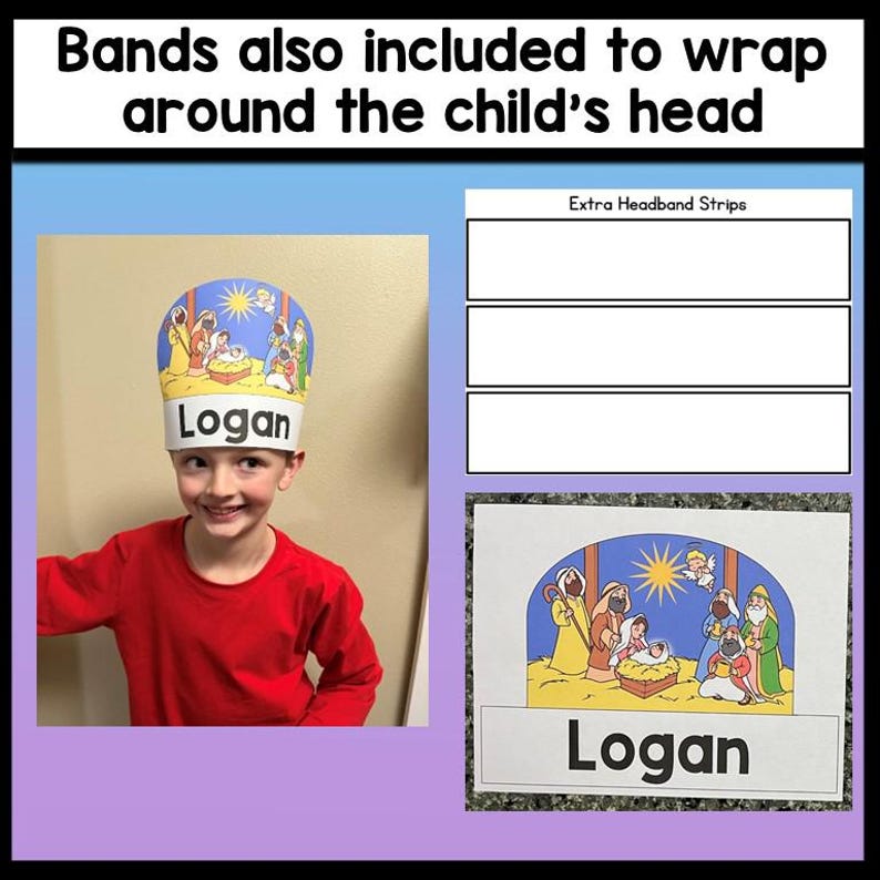 Nativity Crowns -editable! {6 Designs in Color & B/W} Nativity Hats ...