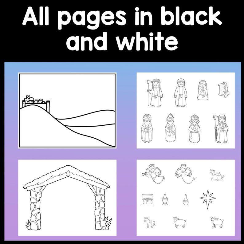 Nativity Craft for Kids {easy and No Prep Craft in Color and B/W ...