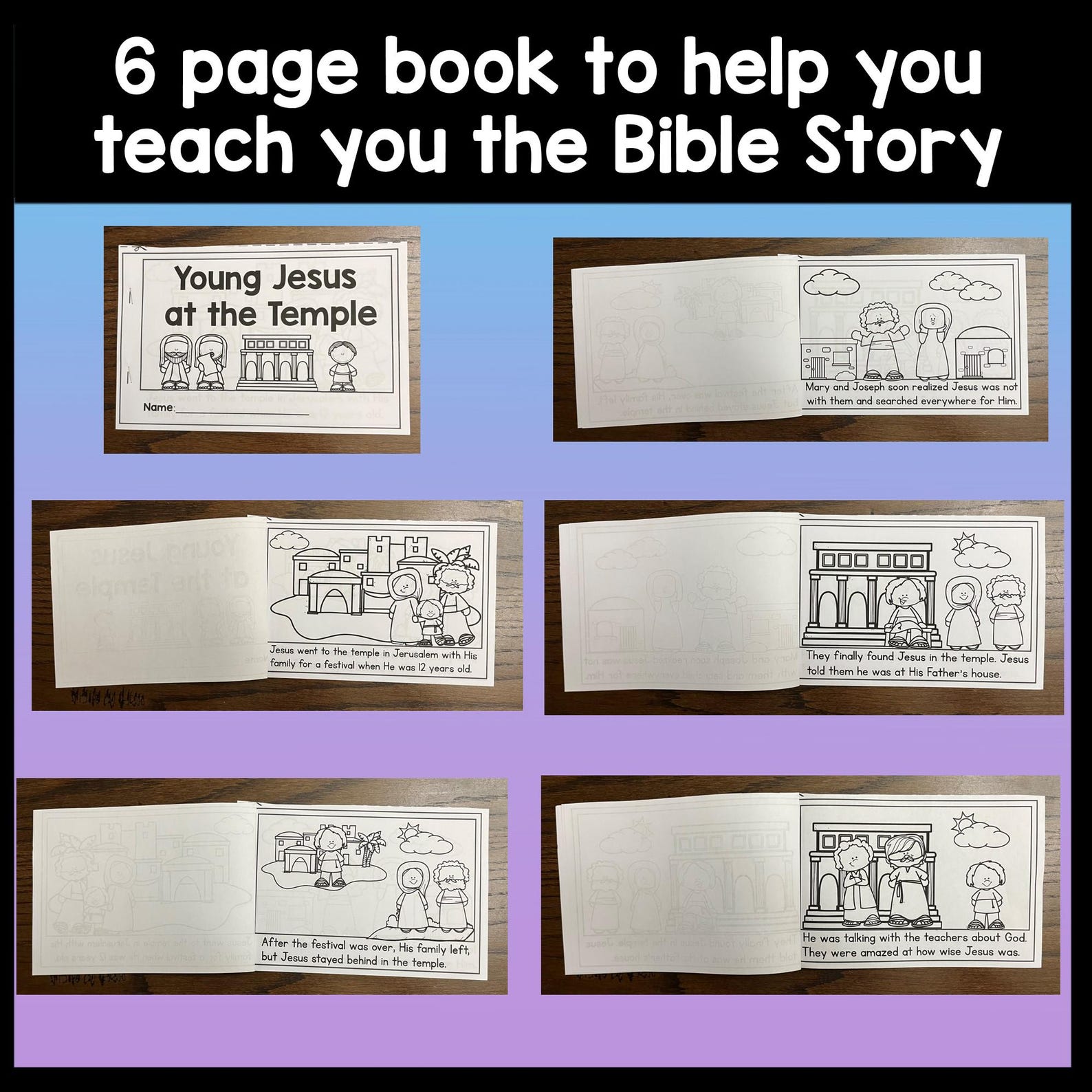 Young Jesus at the Temple Activities! {craft, Coloring Page, Story Book ...