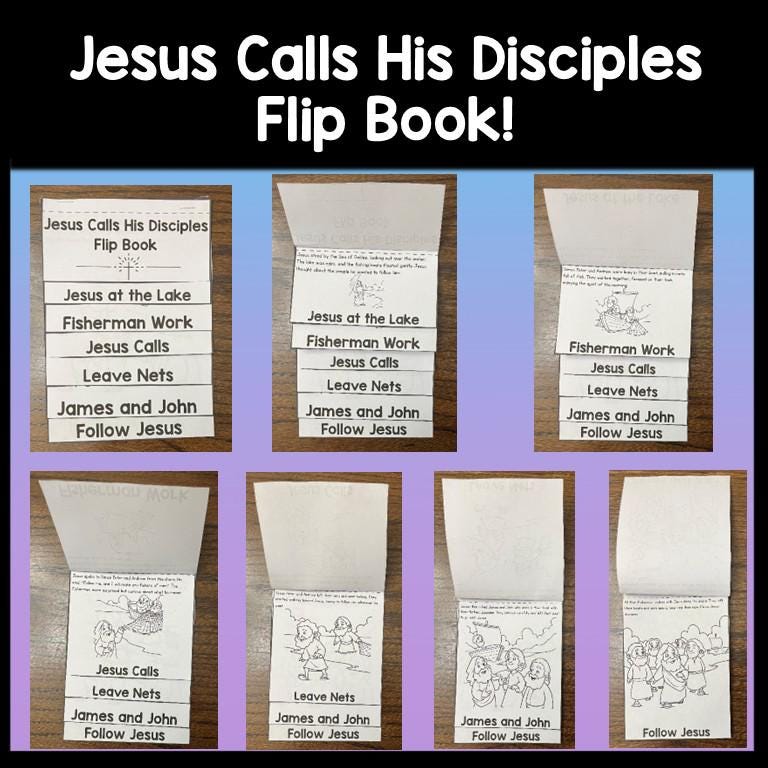 Jesus Calls His Disciples Sunday School Bible Craft Kids {easy Flipbook ...