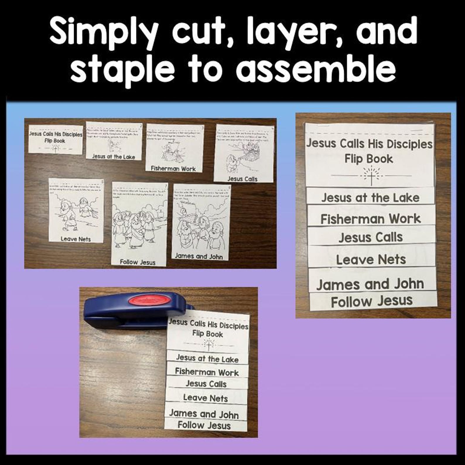 Jesus Calls His Disciples Flip Book Craft | Bible Story Activity for ...