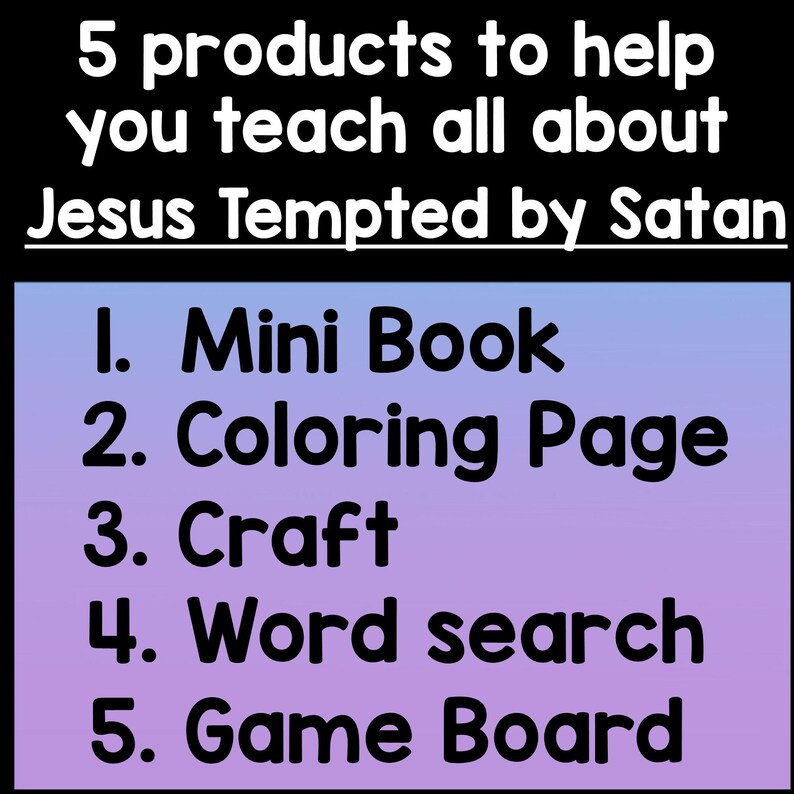 Jesus is Tempted by Satan Activities! {craft, Coloring Page, Story Book ...