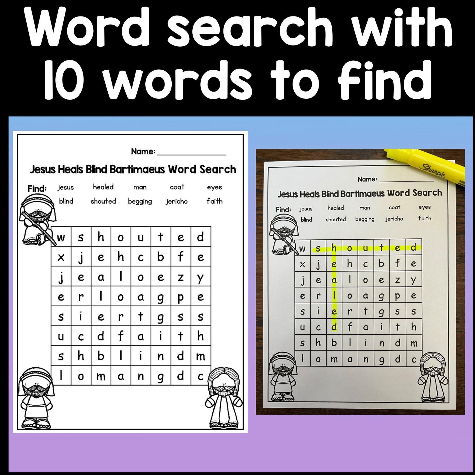 Jesus Heals Blind Bartimaeus Activities {craft, Coloring Page ...