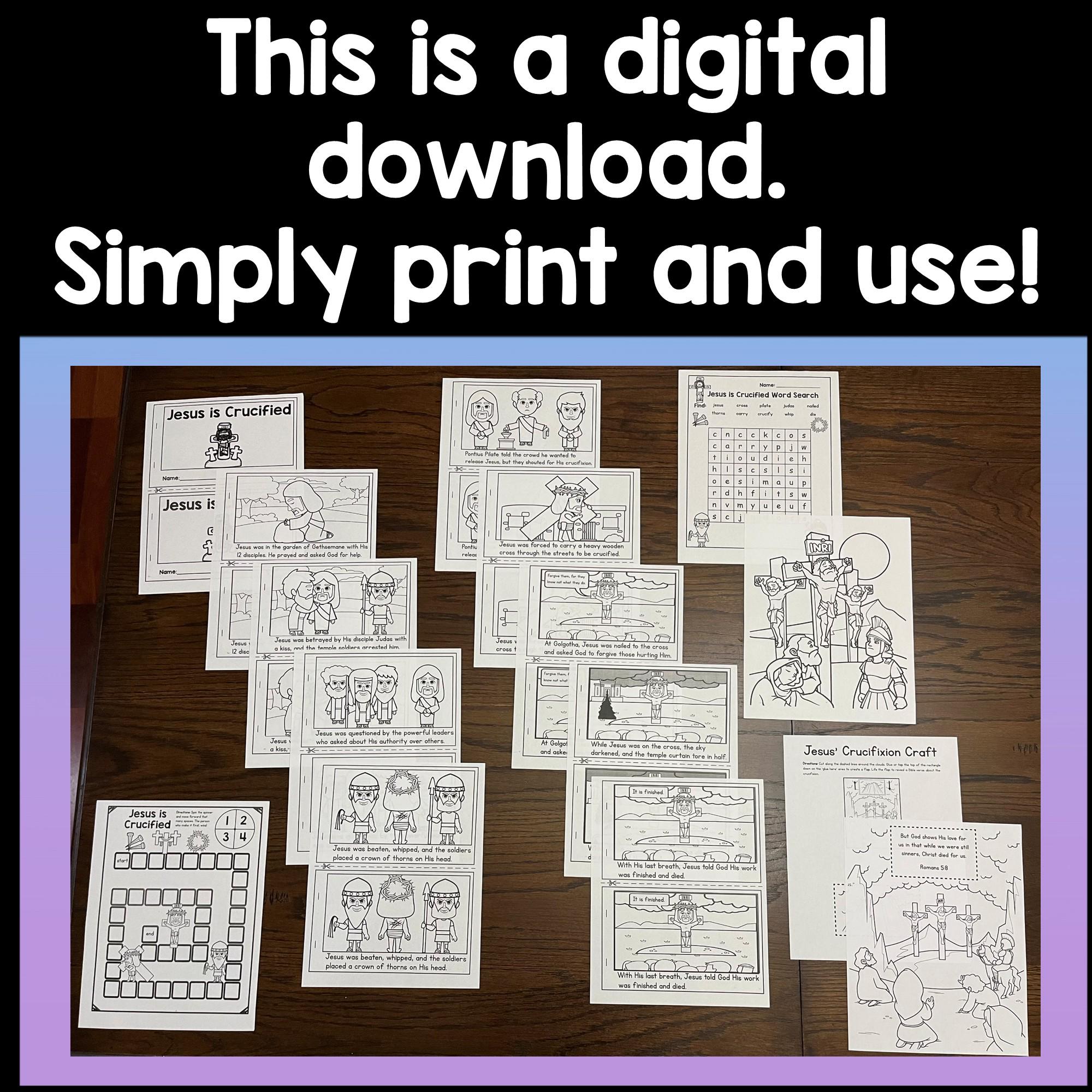 Jesus is Crucified Activities + Craft & Coloring Page! | Crucifixion of ...