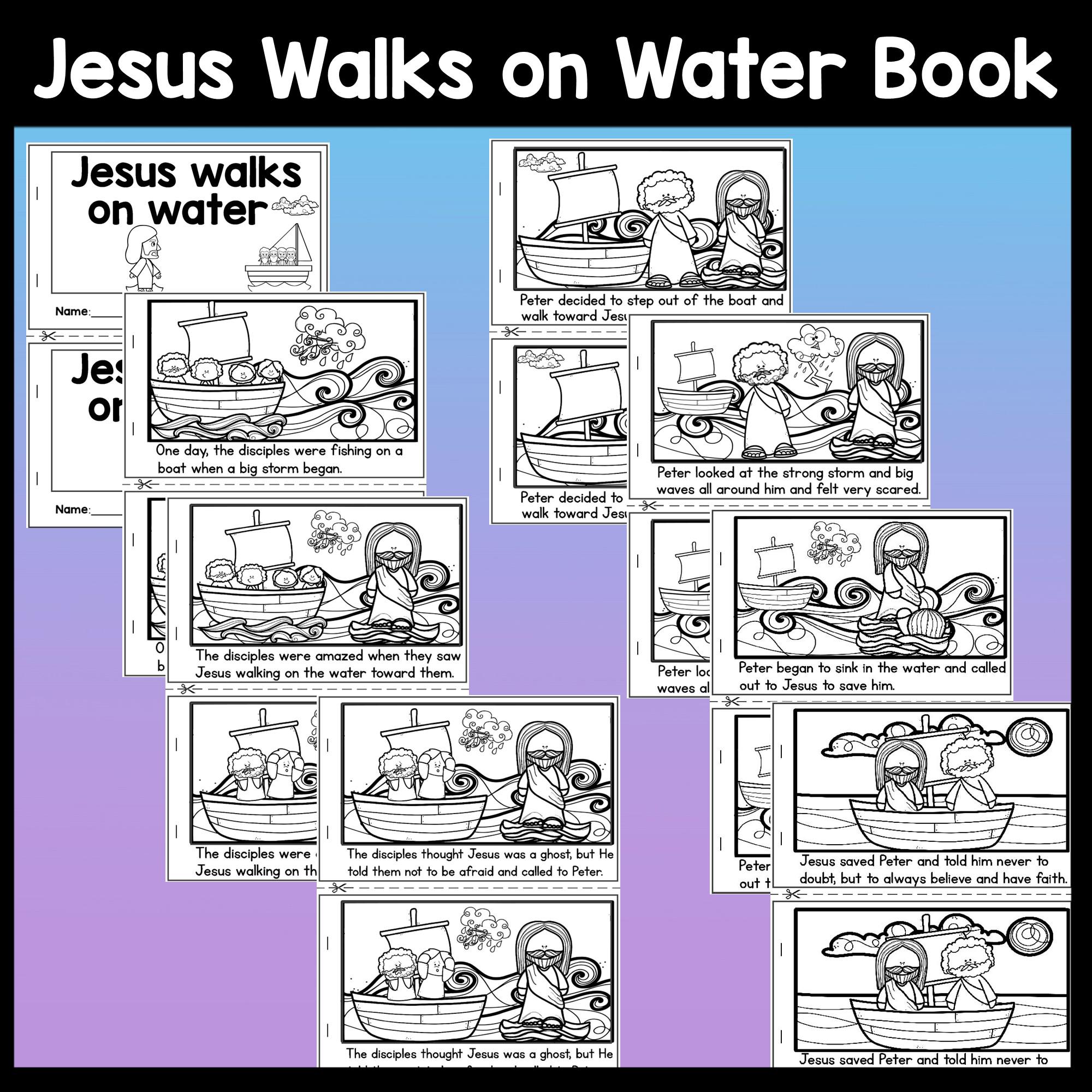 Jesus Walks on Water Activities {craft, Coloring Page} Bible Story ...