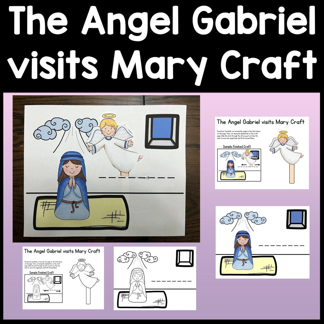 The Angel Gabriel Visits Mary Craft for Kids easy and No Prep Craft in ...