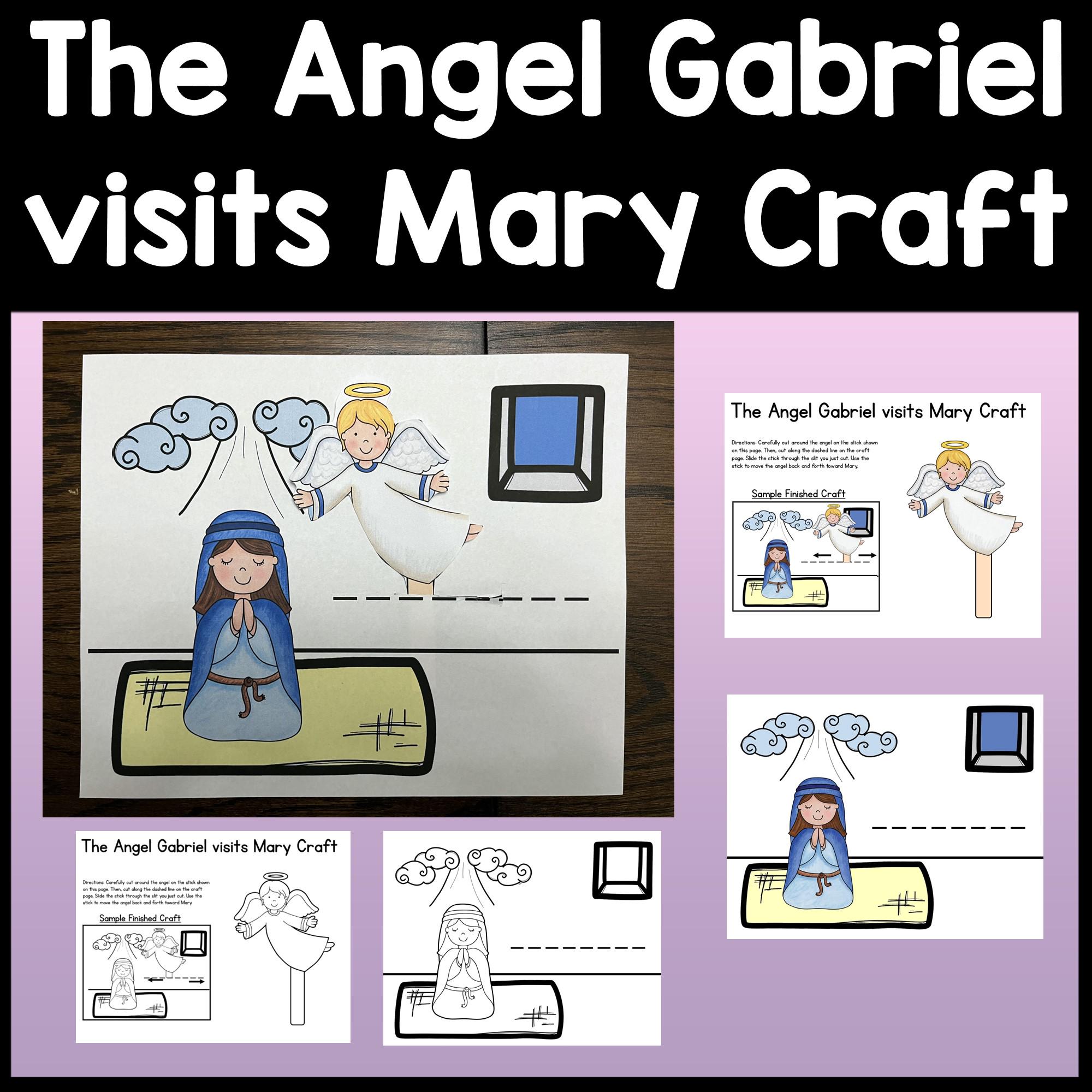The Angel Gabriel Visits Mary Craft for Kids {color and B/W} Sunday ...
