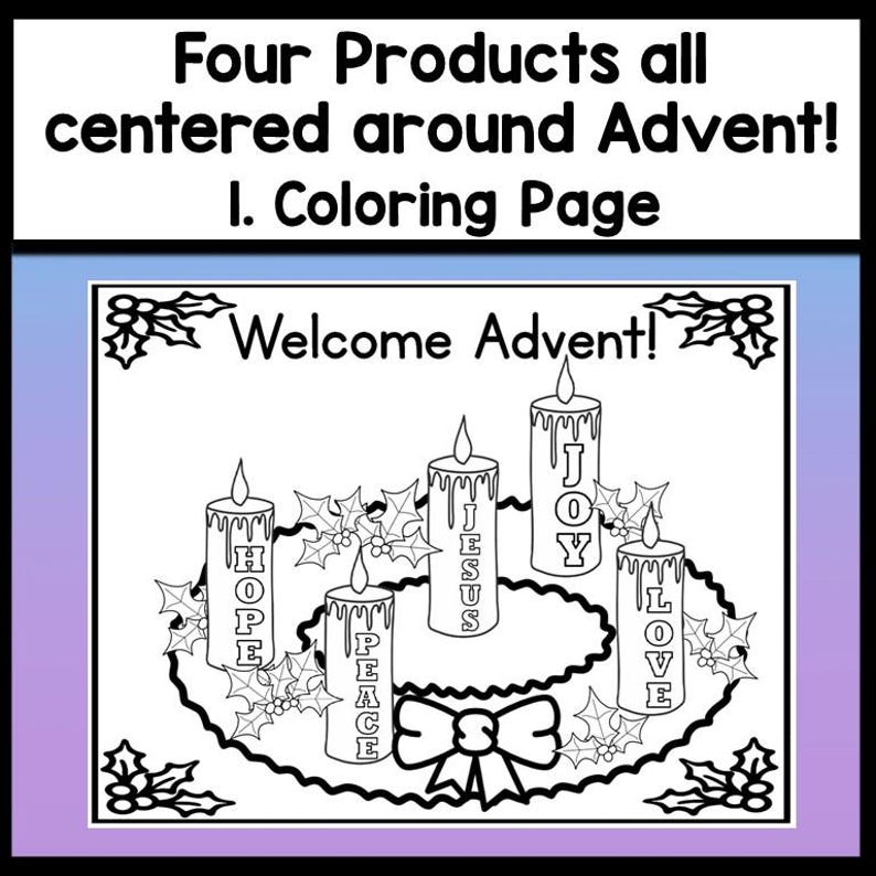 Advent Activities for Kids {word Search, Coloring Page, Book, Craft ...