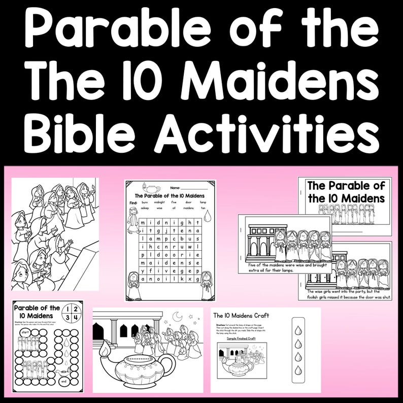 The Parable of the 10 Maidens or Virgins Activities! {craft, Coloring ...