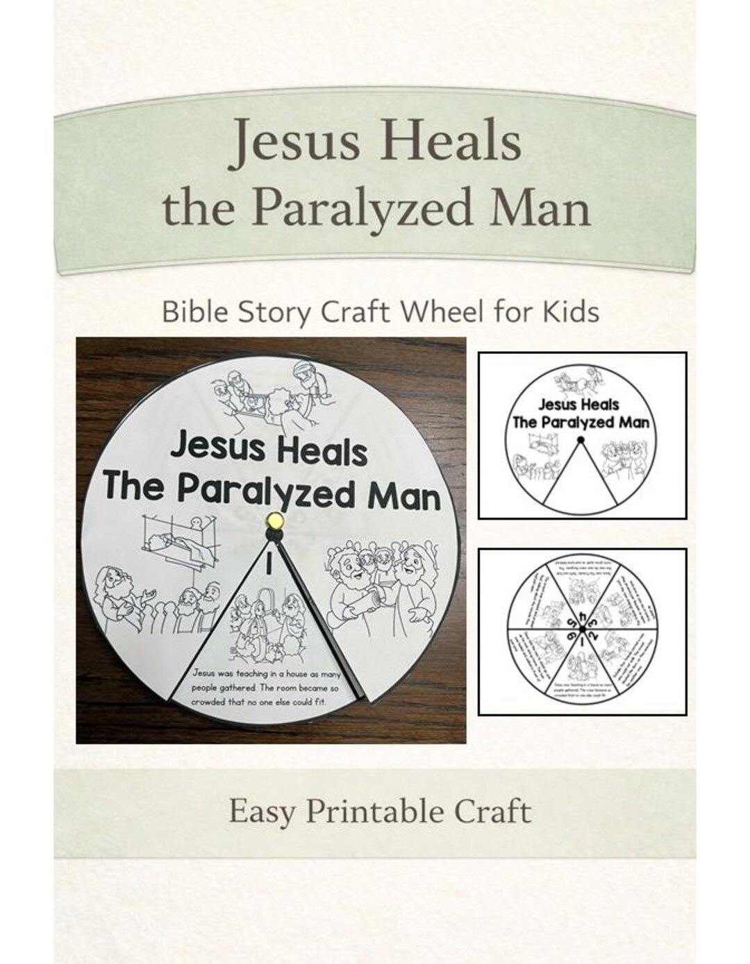 Jesus Heals the Paralyzed Man Bible Story Wheel | Bible Color Wheel ...