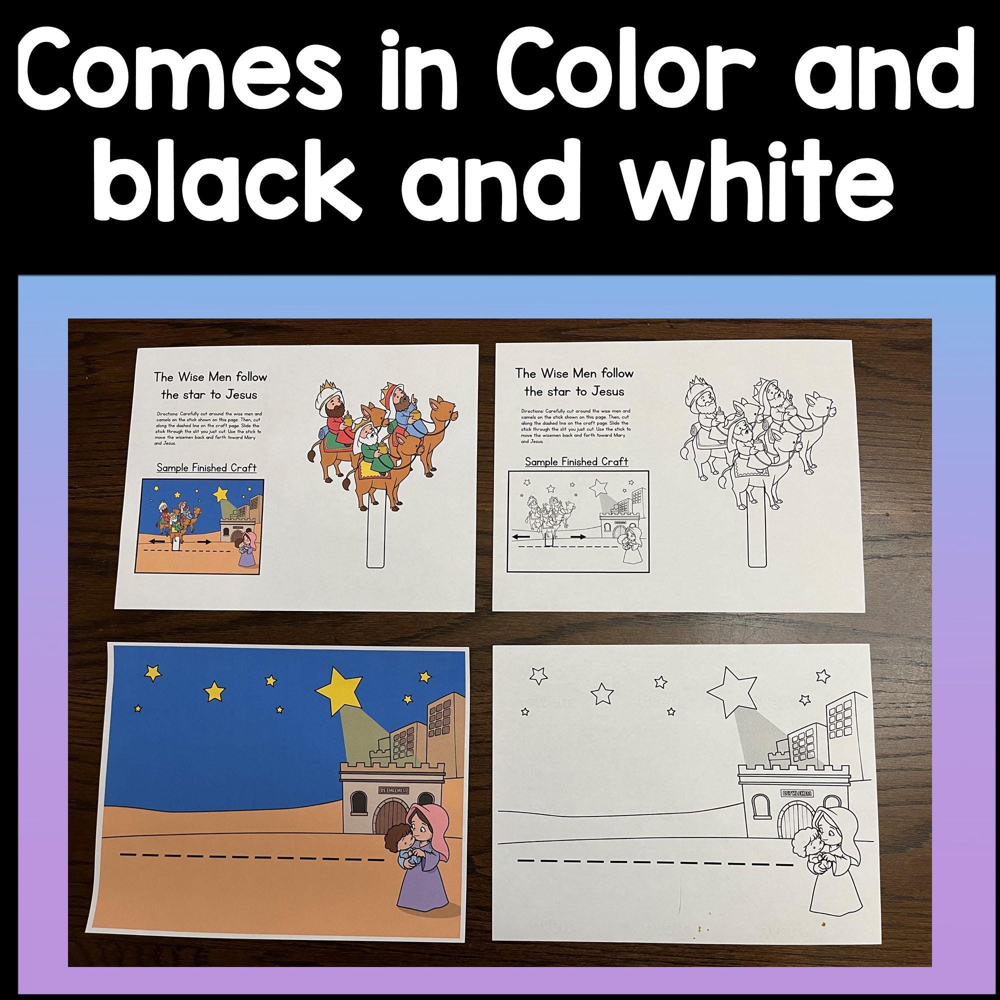 Epiphany Craft Printable {color & B/W!} Christmas Sunday School Lesson ...
