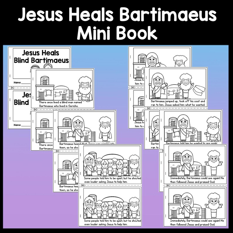 Jesus Heals Blind Bartimaeus Activities {craft, Coloring Page ...