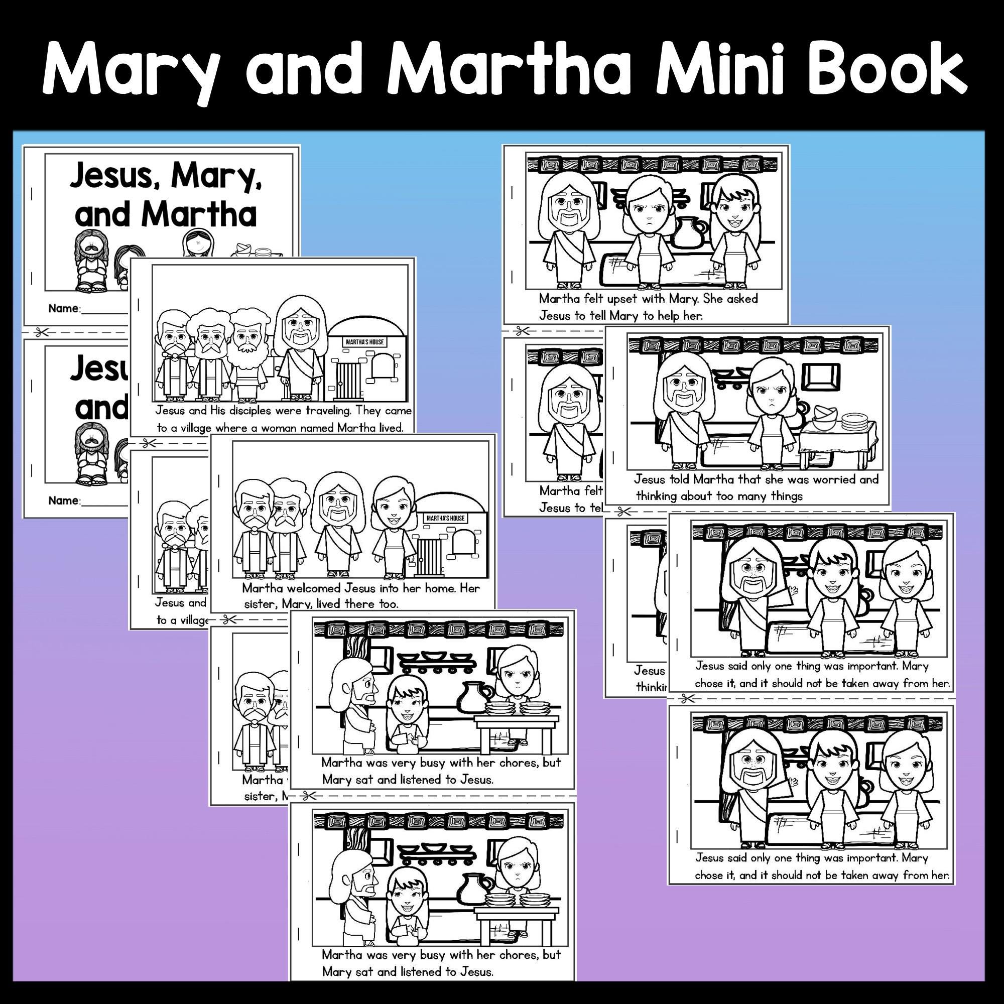 Mary and Martha With Jesus Activities {craft, Coloring Page!} Sunday ...