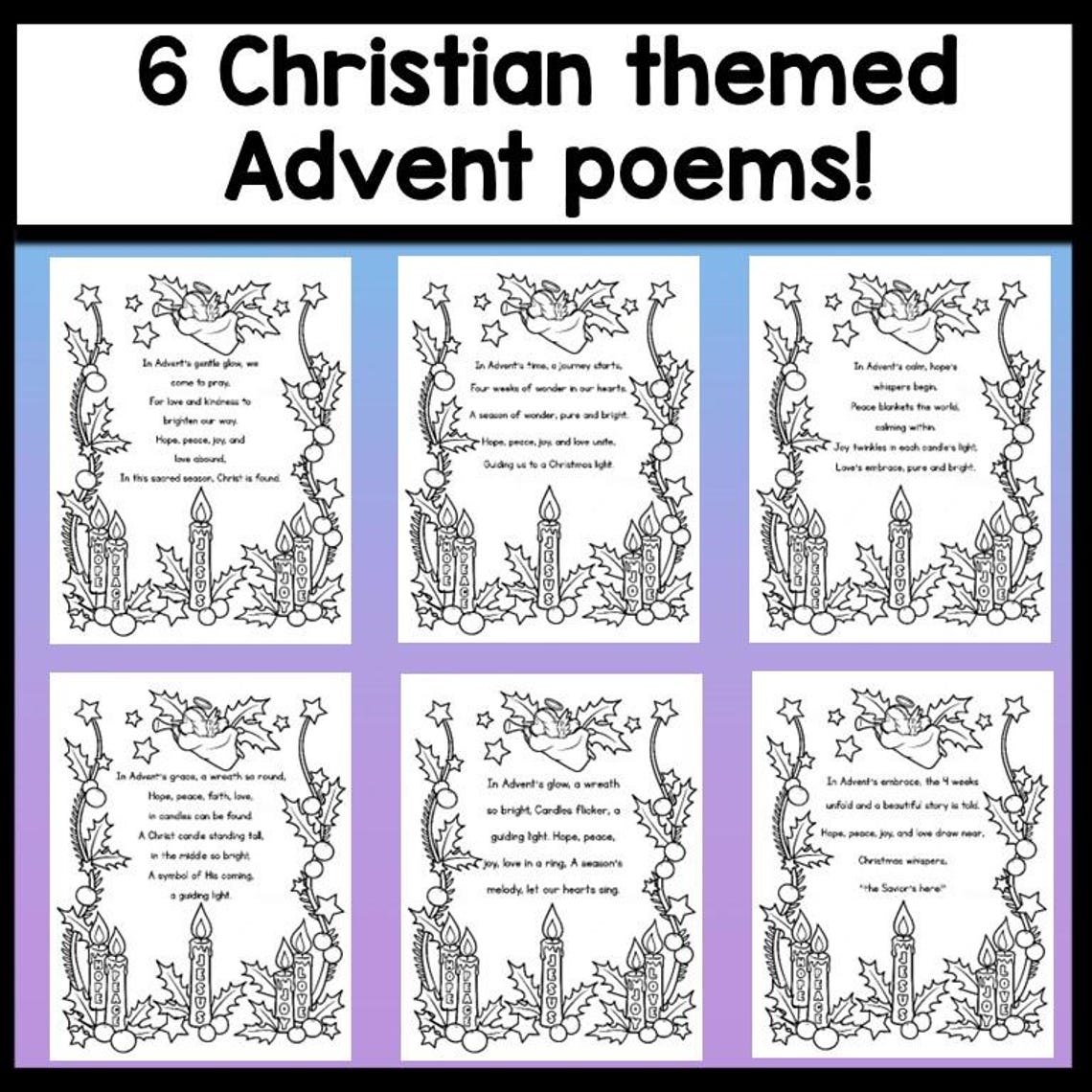 Advent Poems for Kids {6 Poems in Color and Black and White!} Advent ...