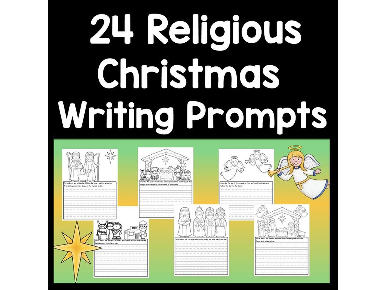 Religious Christmas Writing Prompts -editable! {24 Nativity Writing ...