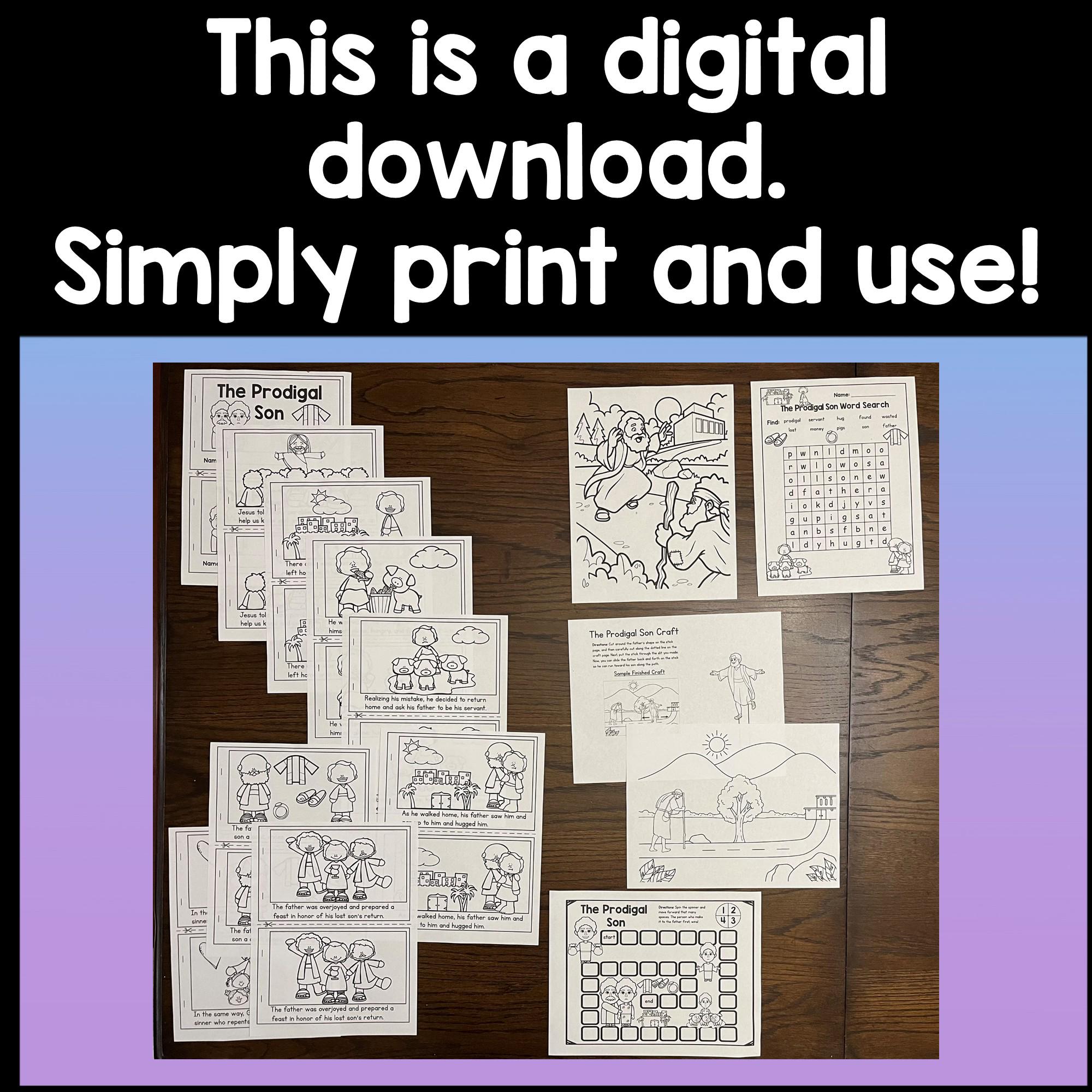 The Parable of the Prodigal Son Returning Activities for Kids {coloring ...