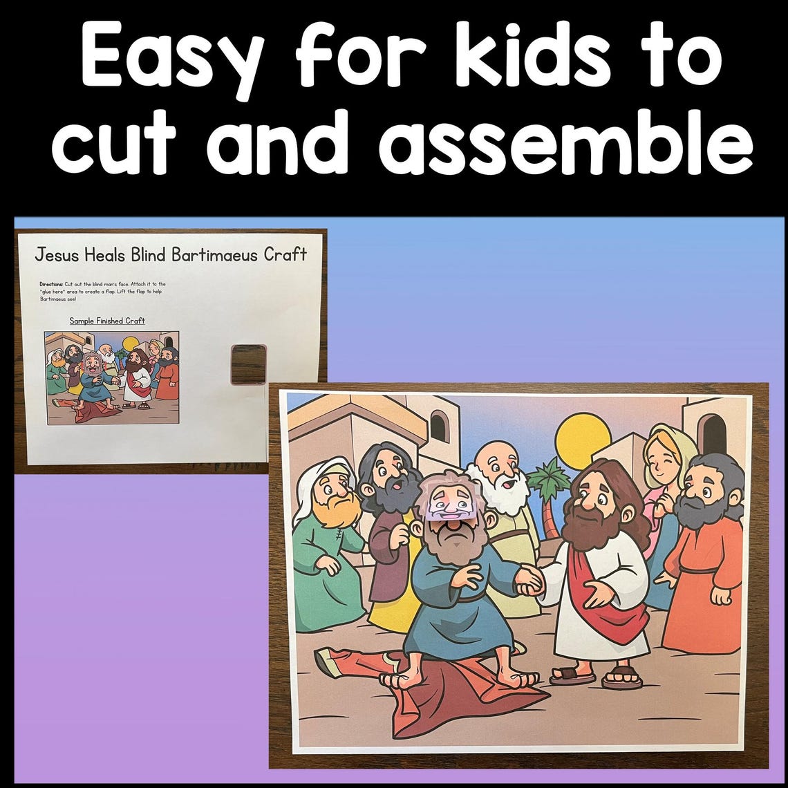 Jesus Heals Blind Bartimaeus Blind Man Craft {color and B/W} Jesus ...