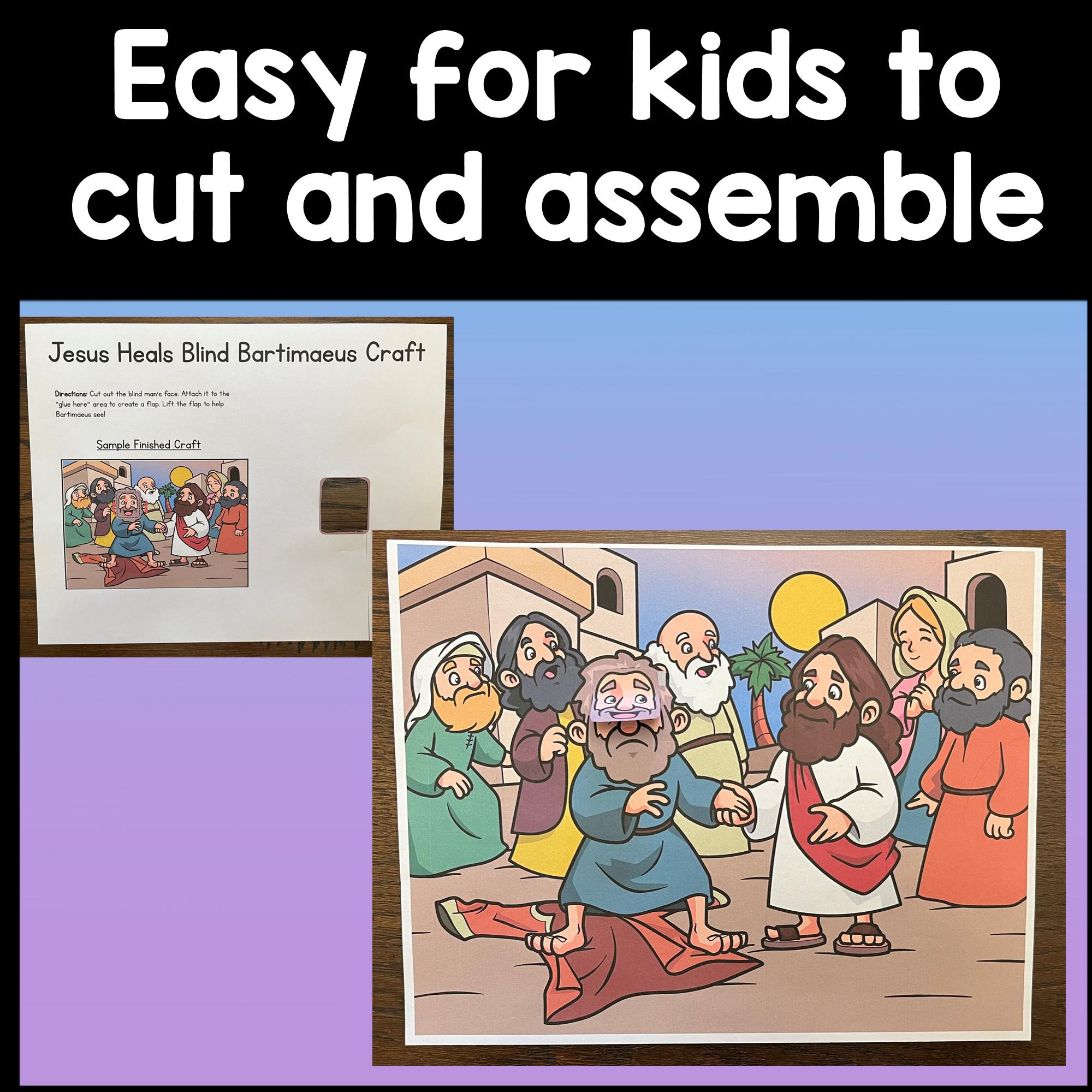 Jesus Heals Blind Bartimaeus Blind Man Craft {color and B/W} Jesus ...