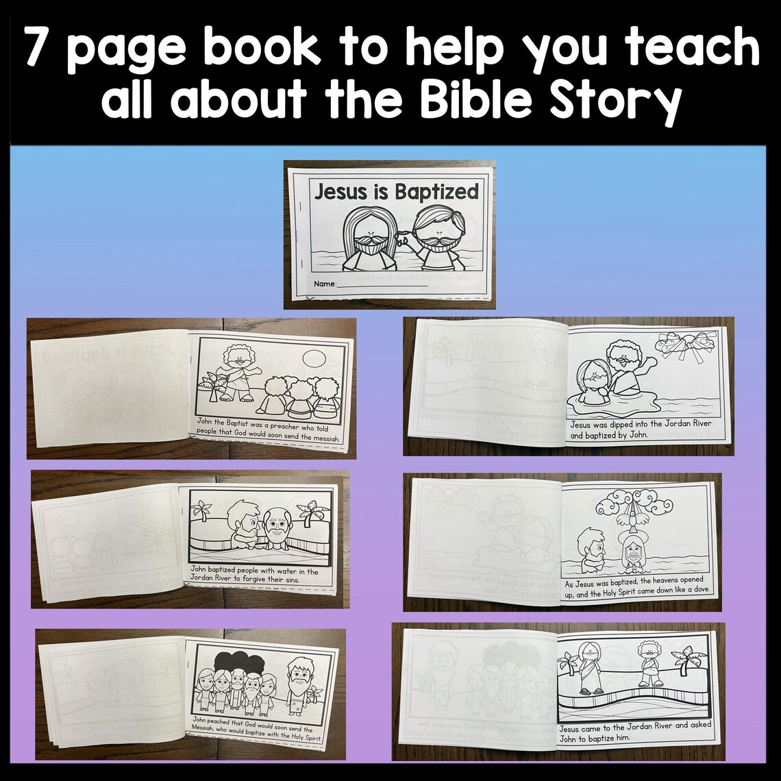 Baptism of Jesus for Kids {craft, Coloring Page, Story Book} Jesus is ...