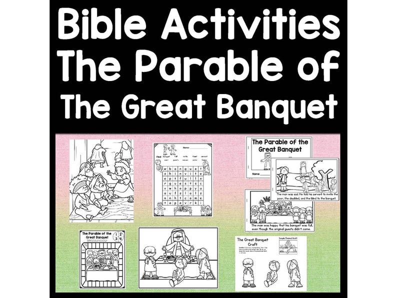 The Parable of the Great Banquet Activities! {craft, Coloring Page ...